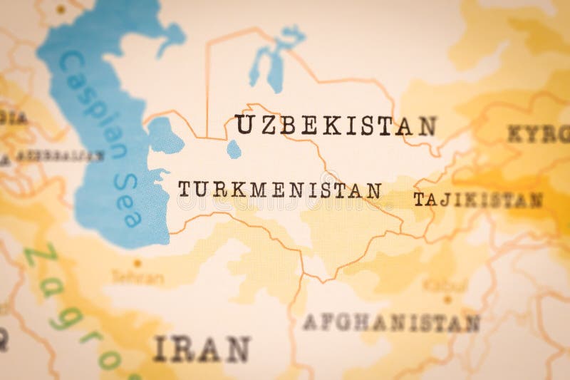 The Realistic Map of Turkmenistan. Stock Illustration - Illustration of ...