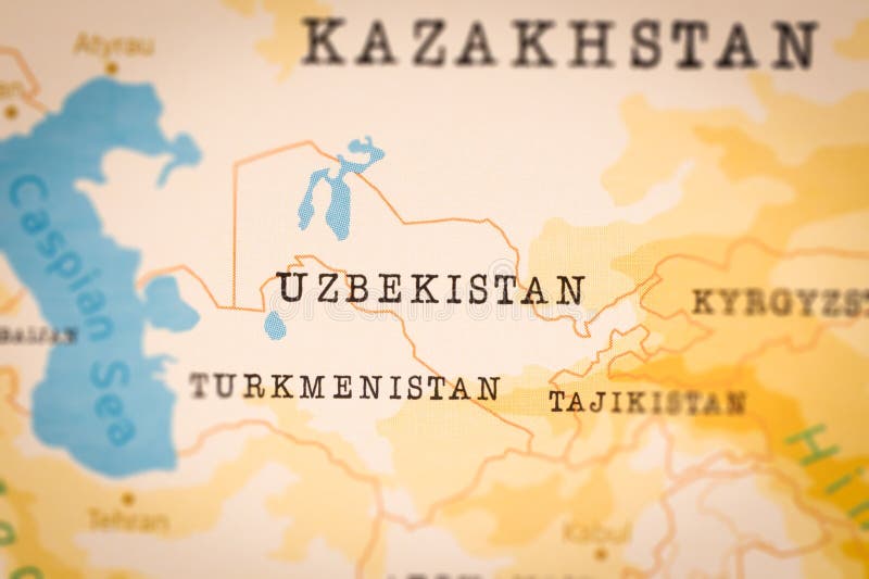 The Realistic Map of Uzbekistan. Stock Illustration - Illustration of ...