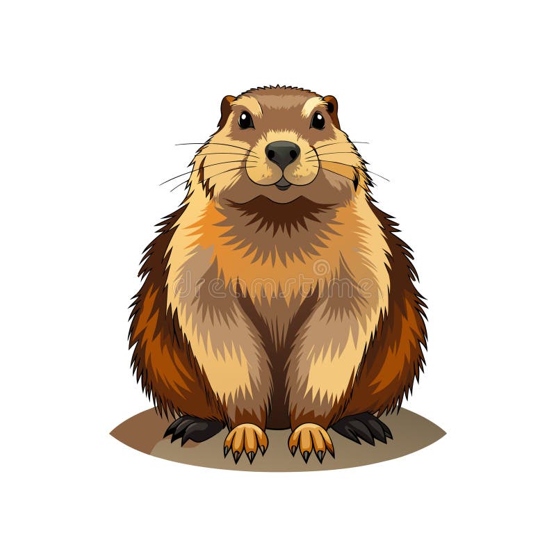 Realistic Marmot Color Illustration Stock Illustration - Illustration ...