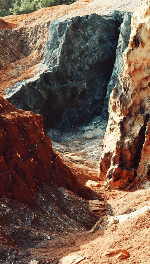 Realistic Mars-inspired Moon Quarry Photo Stock Illustration ...