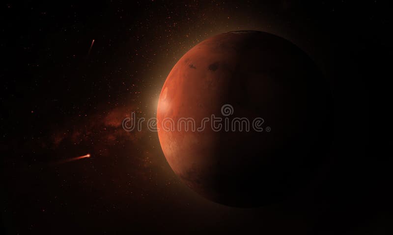 Realistic Mars Planet Atmosphere on Outer Space. Stock Image - Image of ...