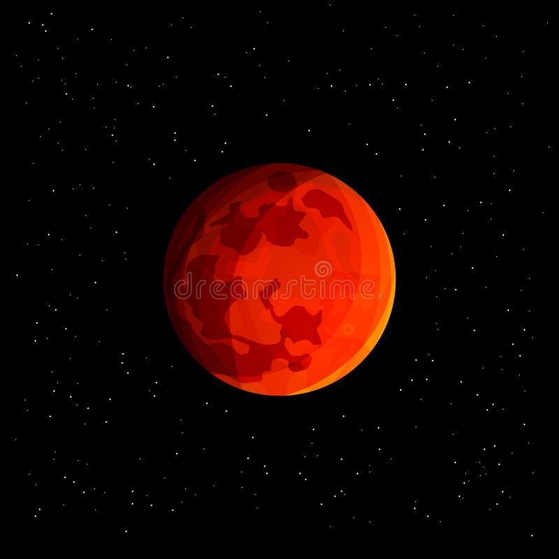 Realistic Mars Planet. View from Outer Space, Stars Around the Planet ...