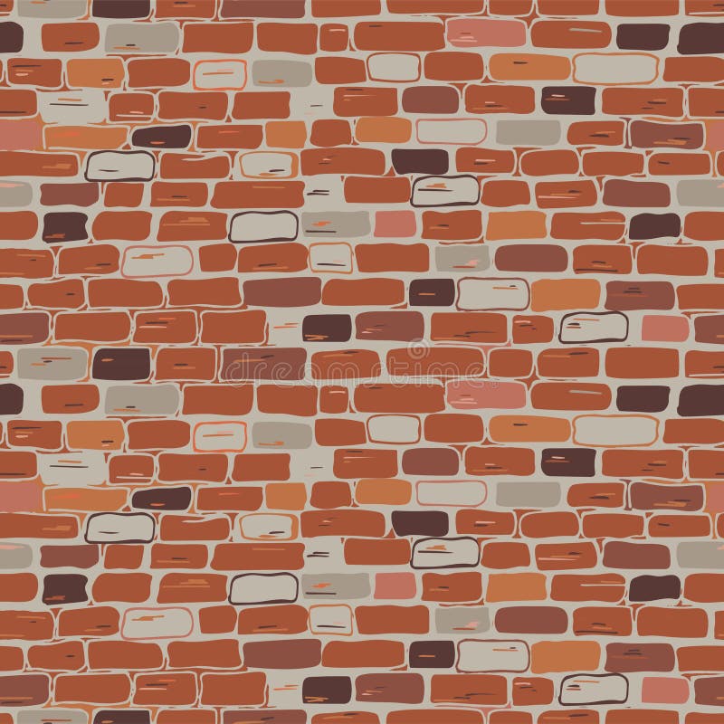 Realistic Masonry Seamless Pattern. Vector. the Wall is Brick, Red ...