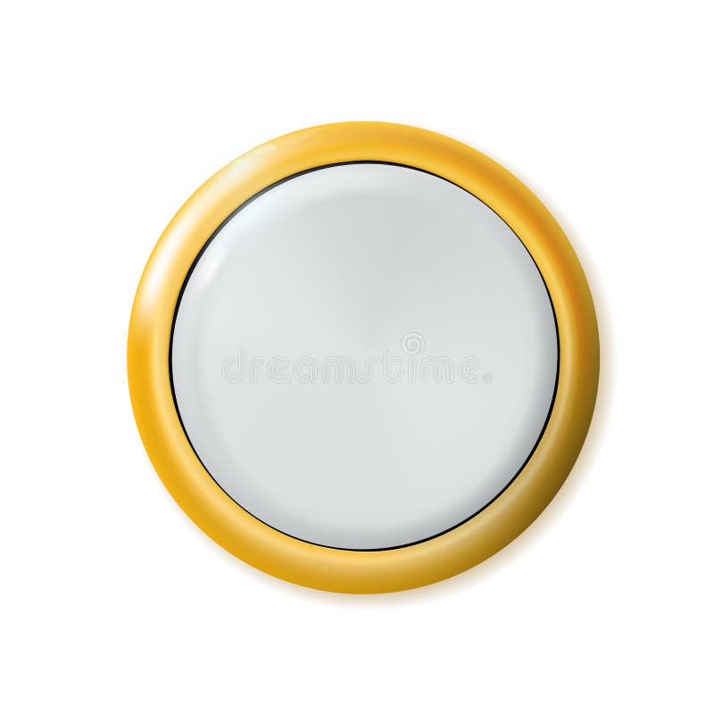 Realistic Matte White Button. Metal Circle Ui Component Stock Vector ...