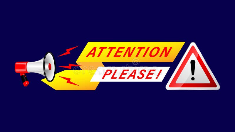 Megaphone Attention Please!. Stock Vector - Illustration of ... Megaphone Attention Please!. Stock Vector - Illustration of ...
