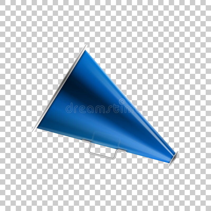 Realistic Megaphone Blue Isolated Object on Transparent Background ...
