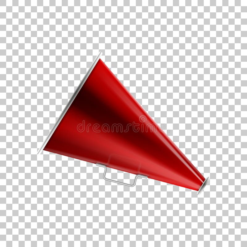 Realistic Megaphone Red Isolated Object on Transparent Background ...