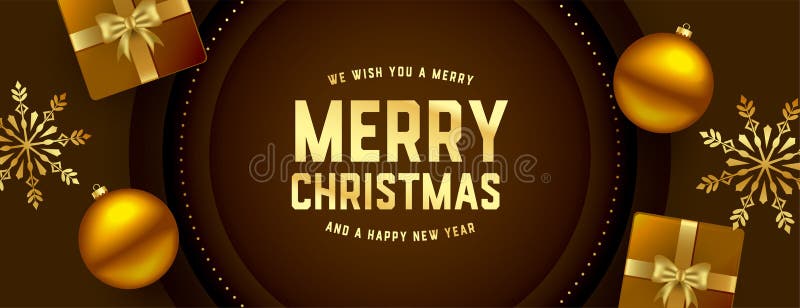Realistic Merry Christmas Event Banner with Xmas Elements Stock Vector ...