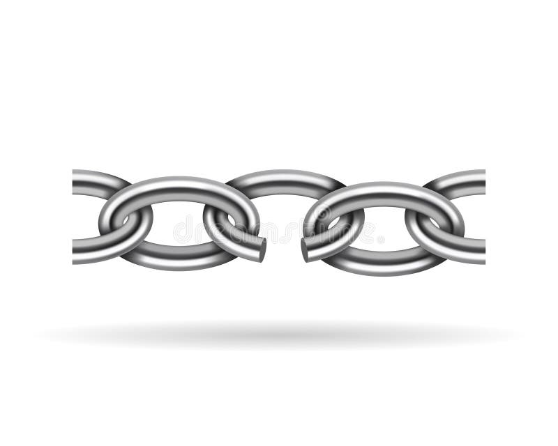 Realistic Metal Broken Chain Texture. Silver Color Demage Chains Link ...