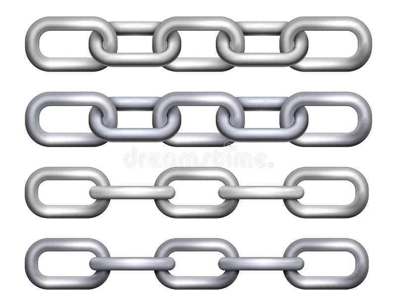 Realistic Metal Chain with Silver Links. Vector Illustration Stock ...