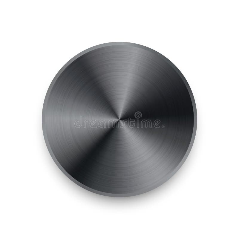 Realistic Metal Chrome Button. Silver Steel Volume Control Knob ...