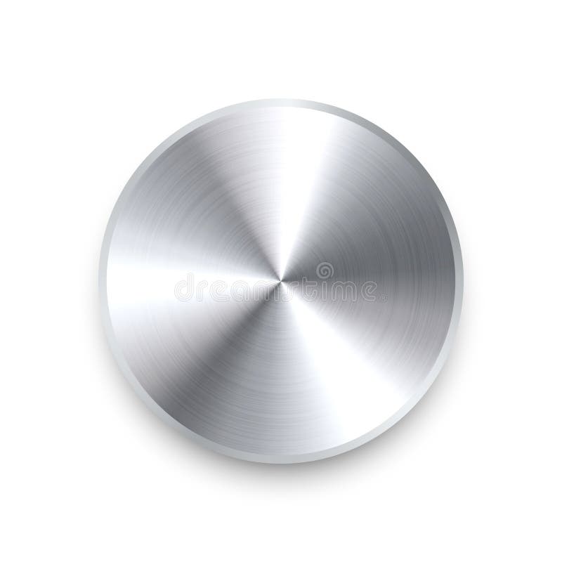 Realistic Metal Chrome Button. Silver Steel Volume Control Knob ...
