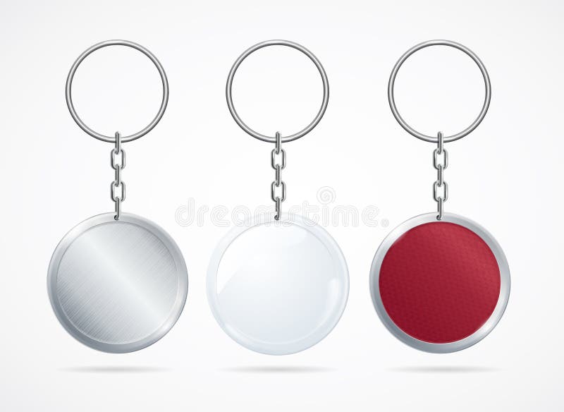 Realistic Metal and Plastic Keychains Set. Vector Stock Vector ...