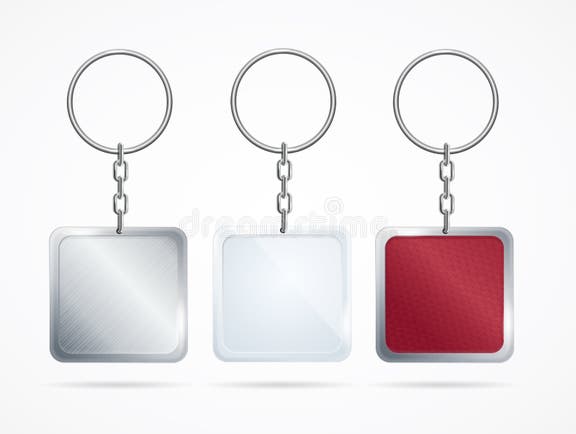 Realistic Metal and Plastic Keychains Set. Vector Stock Vector ...