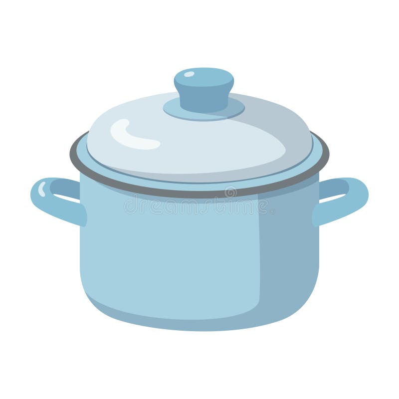 Realistic Metal Pot with Soup White Background - Vector Stock Vector ...