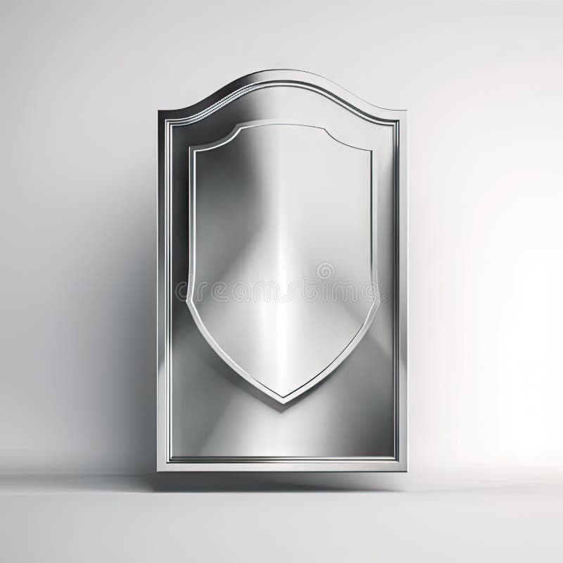 Realistic Metal Shield with Frame for Design Projects. Stock ...