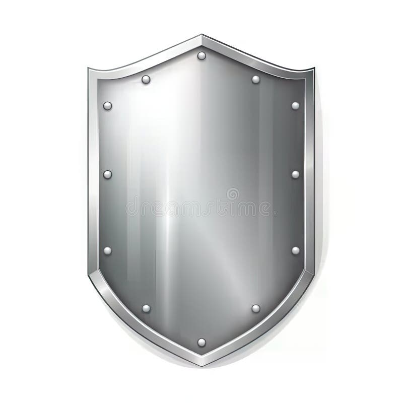 Realistic Metal Shield with Frame for Design Projects. Stock ...