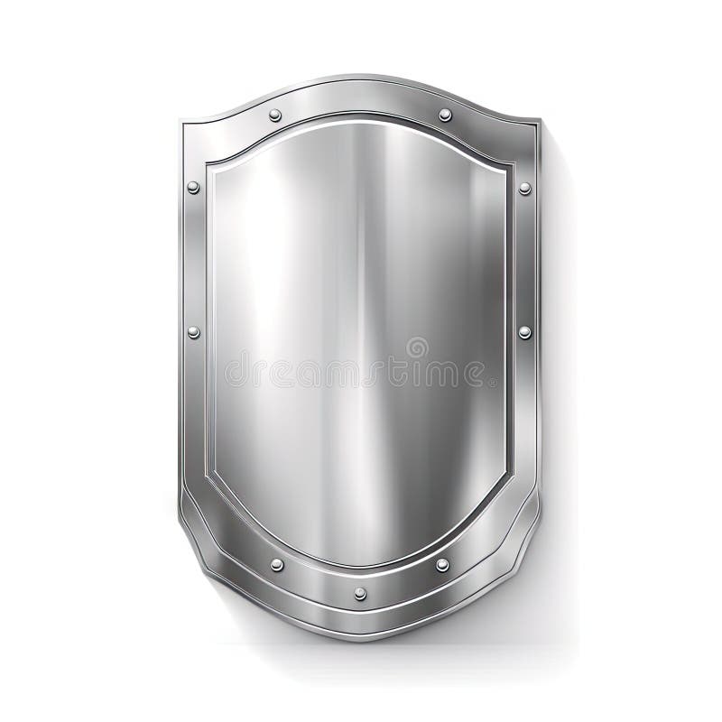 Realistic Metal Shield with Frame for Design Projects. Stock ...