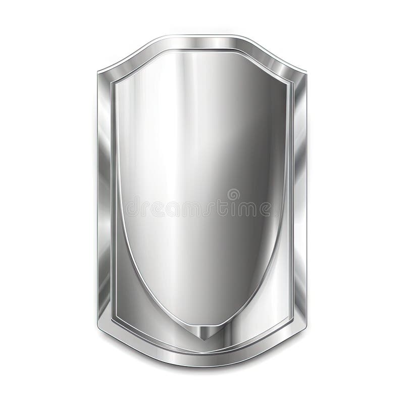 Realistic Metal Shield with Frame for Design Projects. Stock ...