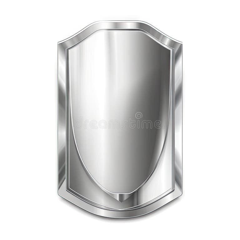 Realistic Metal Shield with Frame for Design Projects. Stock ...