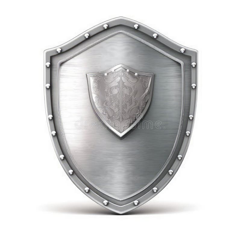 Realistic Metal Shield with Frame for Design Projects. Stock ...