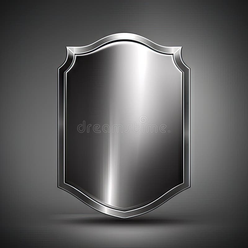 Realistic Metal Shield with Frame for Design Projects. Stock ...