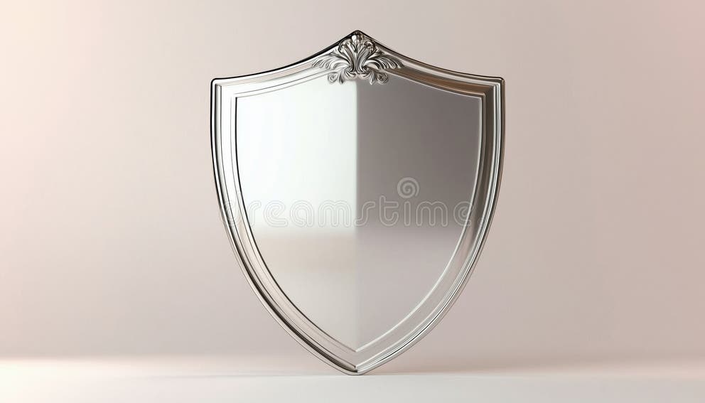 Realistic Metal Shield with Frame Stock Photo - Image of badge, effect ...