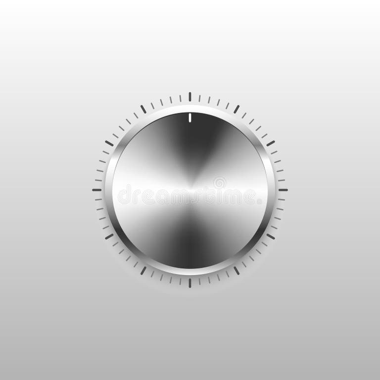 Realistic Metal Volume Analog Regulator Control Interface with Shadow ...