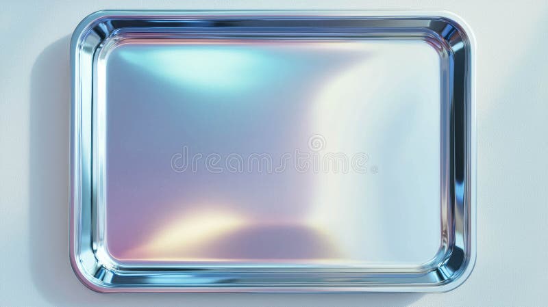 Realistic Metallic Empty Square Tin Serving Tray for Kitchen and ...