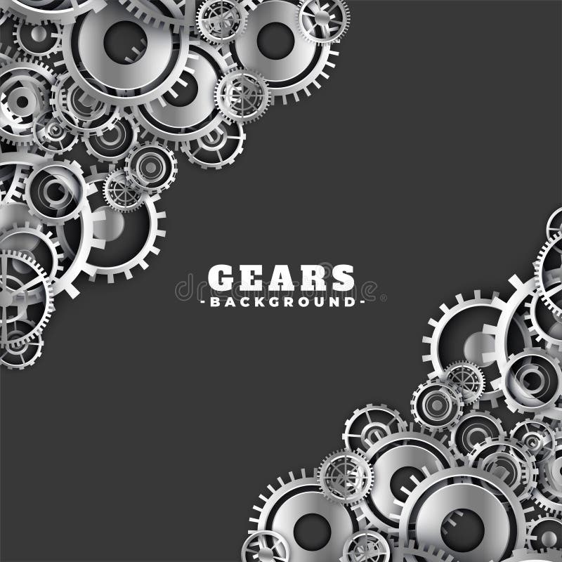 Realistic Metallic Gearwheel Motion Symbol Background Design Stock ...