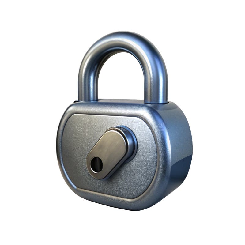 A Realistic Metallic Padlock in 3D Detail Stock Illustration ...