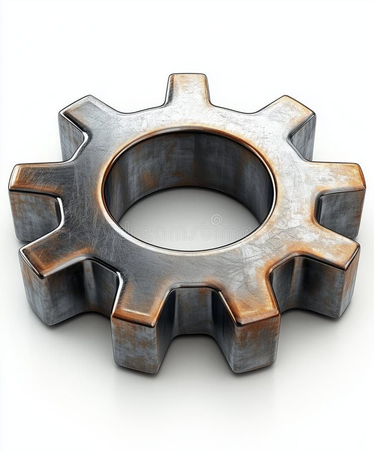 Realistic Metallic Rounded Gear Settings Icon for Software and ...