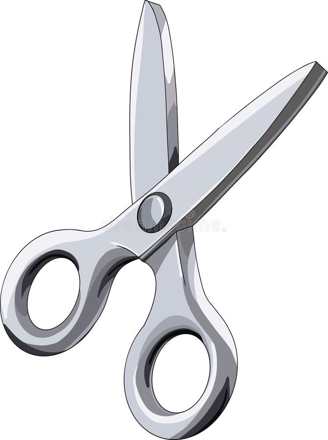 Realistic Metallic Scissors with Sharp Blades and Handle Detail Stock ...
