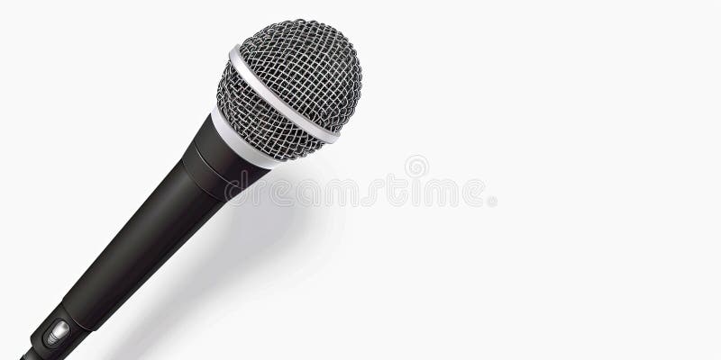 Realistic Microphone Isolated on White Background Stock Illustration ...