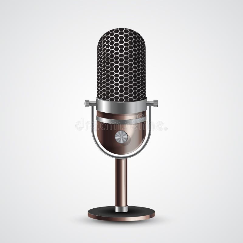 Microphone on White Background Stock Vector - Illustration of studio ...