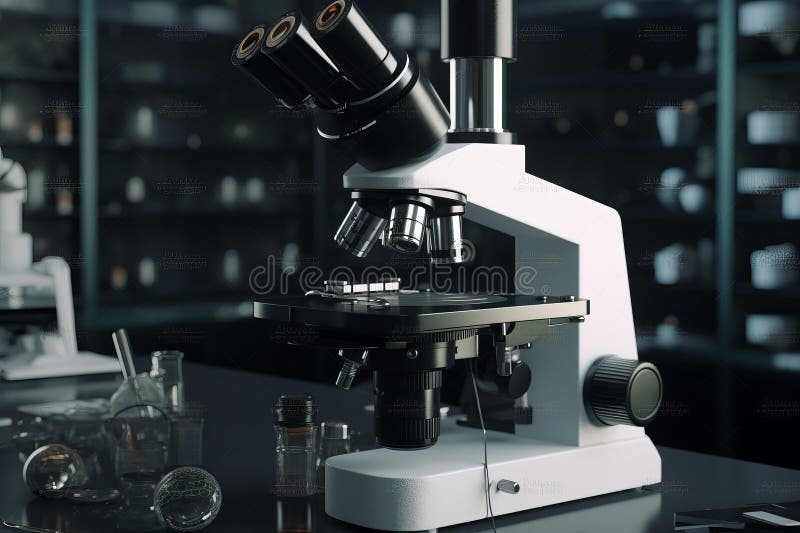 Realistic Microscope Detailed Laboratory Background from Generative Ai ...
