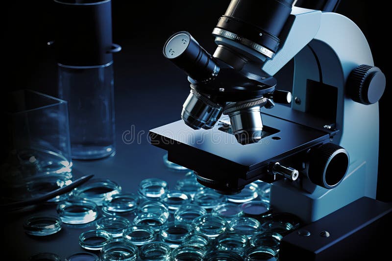 Realistic Microscope Detailed Laboratory Background from Generative Ai ...