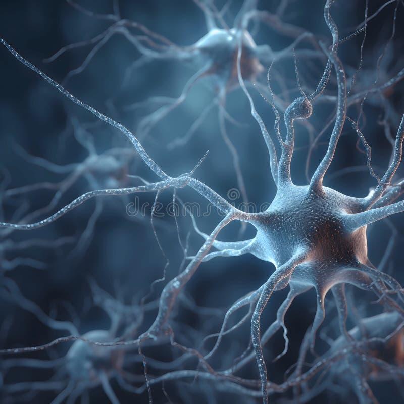 Realistic Microscopic Photo of a Human Neuron Stock Illustration ...
