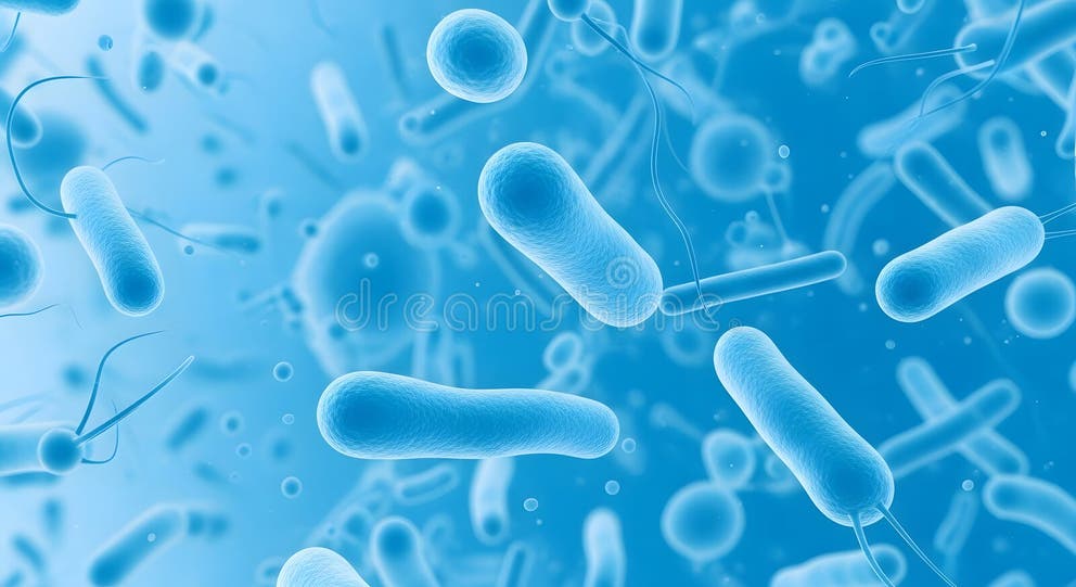 Realistic Microscopic View of Diverse Bacterial Life Stock Illustration ...
