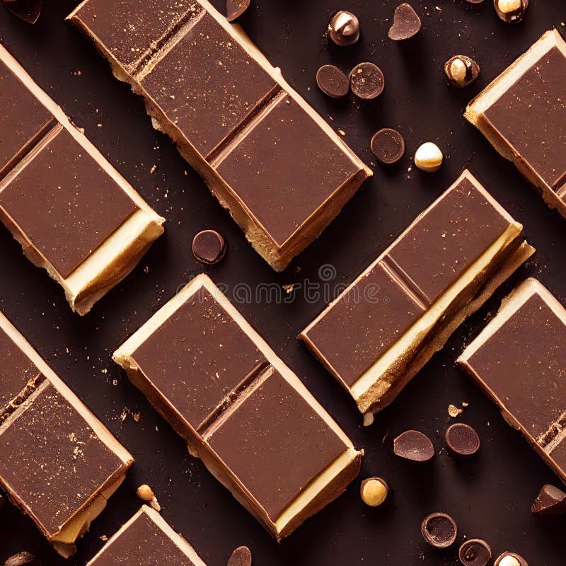 Realistic Milk Chocolate Seamless Pattern Background. Generative AI ...