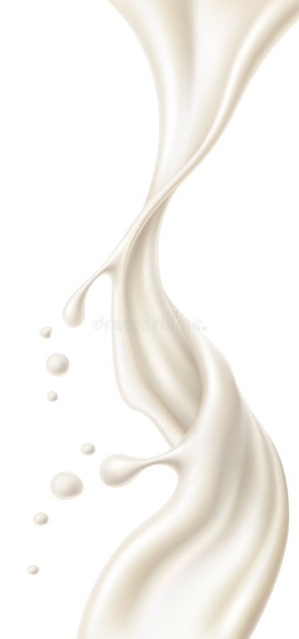 Realistic Milk Pouring. Falling White Fluid Flow Stock Vector ...