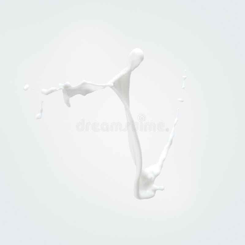 Realistic Milk Splashes or Wave with Drops and Splatters. Liquid Swirls ...