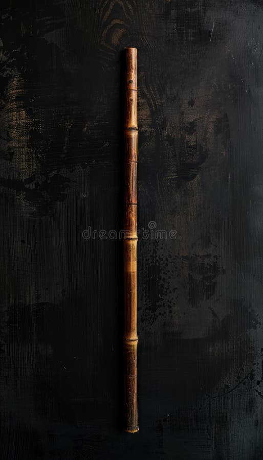 Realistic Minimalist Flute Image Featuring Rich Dark Tones with ...