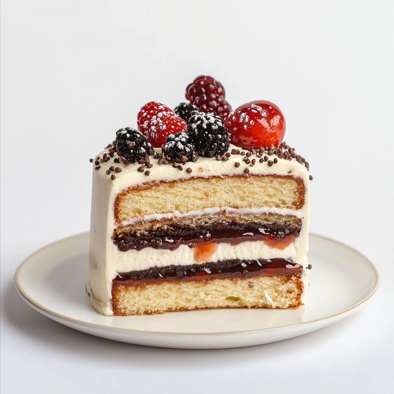 Realistic Minimalistic Photo of Cake on White Background Stock ...