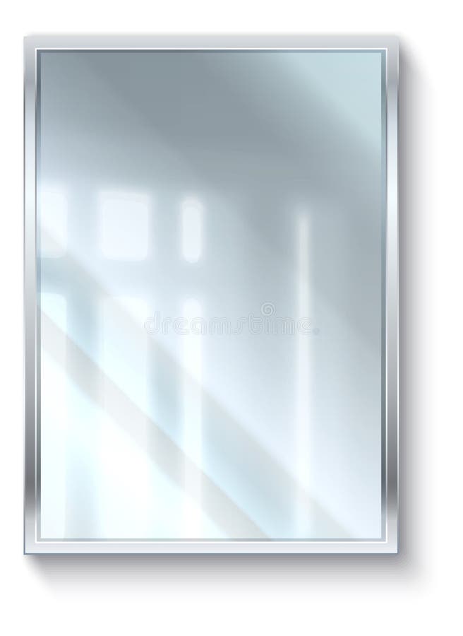 Realistic Mirror. 3D Reflective Glass Surface in Frame. Geometric ...