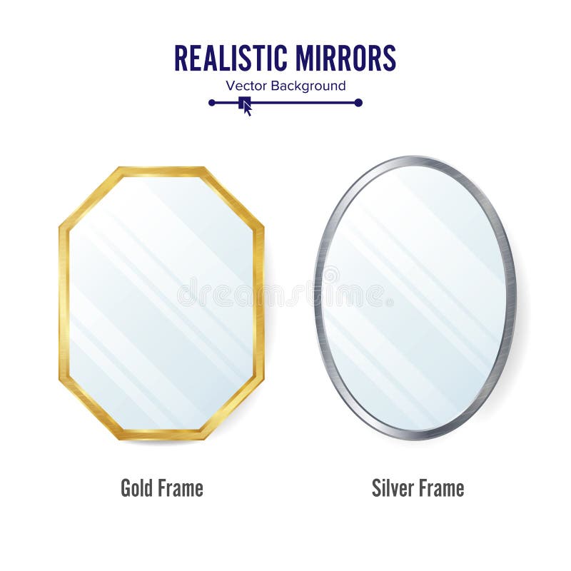 Realistic Mirrors Set Vector. Mirror Frames or Mirror Decor Interior ...