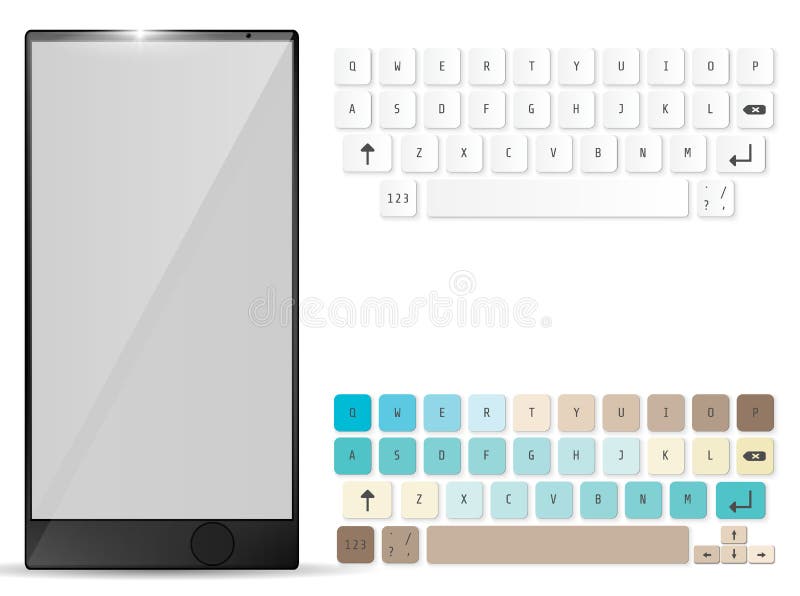 Realistic Mobile and Mobile Keyboard. Keypad Template Stock Vector ...