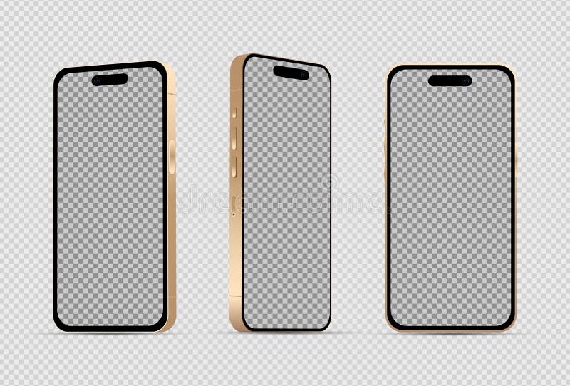 Realistic Mocap without Background Gold Mobile Phone - Vector Stock ...