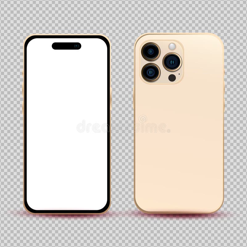 Realistic Mocap without Background Gold Mobile Phone - Vector Stock ...
