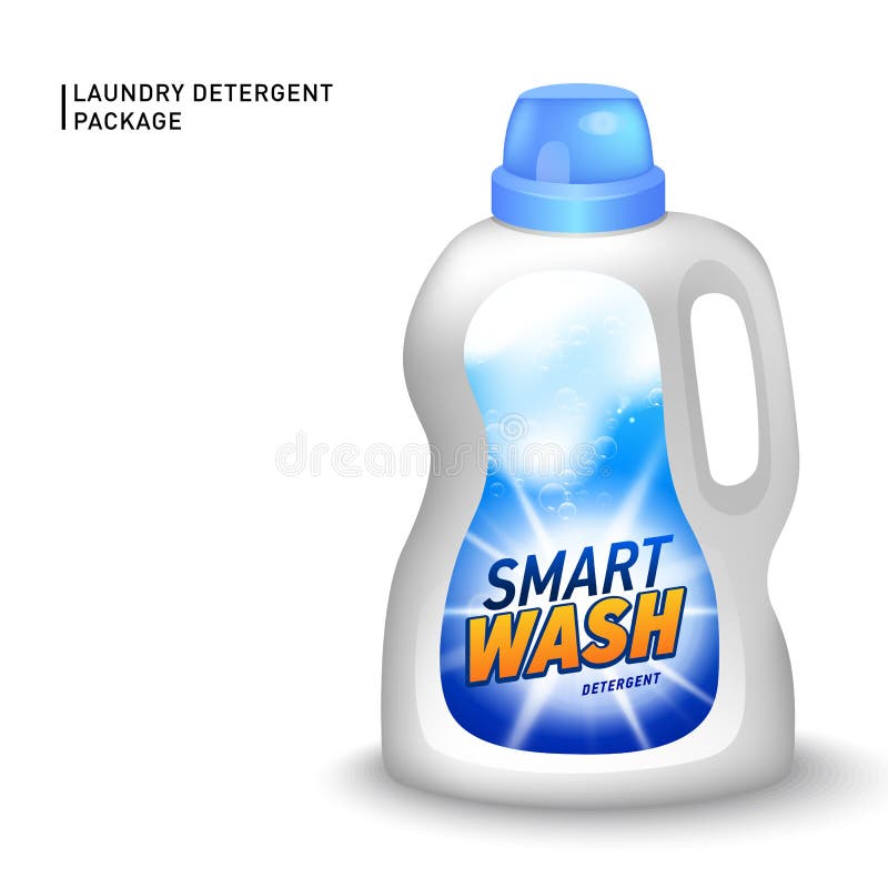 Realistic Mock Up of Container for Liquid Detergent with Designed ...